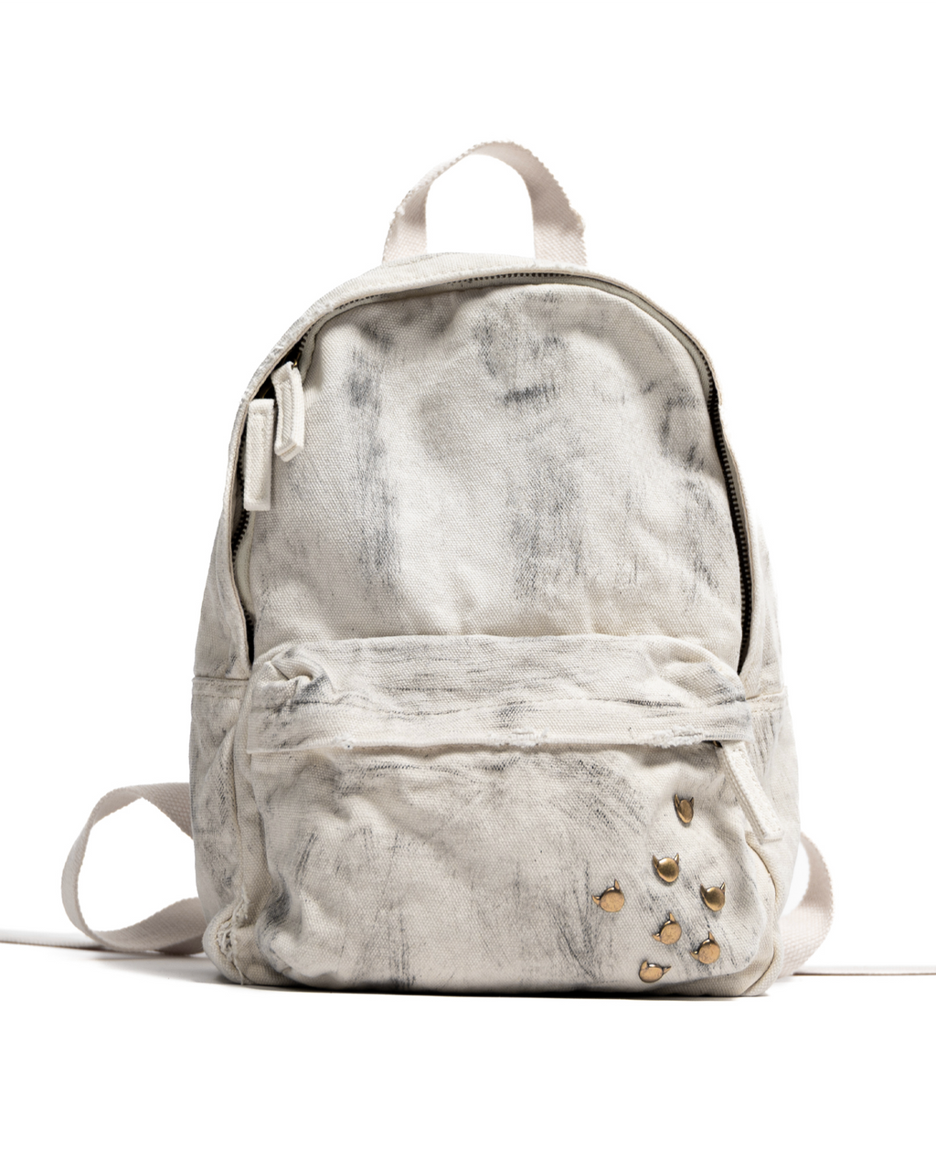 Rivets Backpack - White Hand Finished – Kashmire